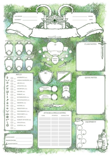 10-Pack DnD 5e Custom Rogue Class Character Sheet Sets Dungeons ...