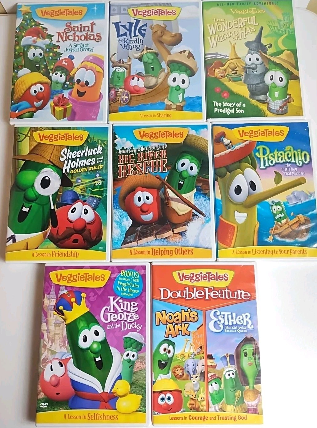 VeggieTales DVDs Lot Of 8 Children's Kids | Grelly USA