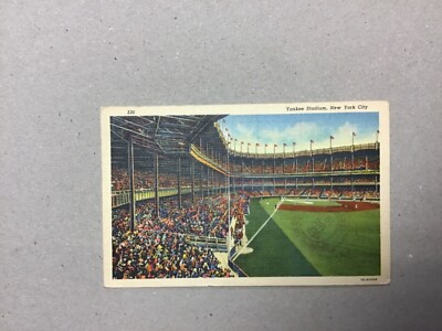 Genuine Curteich Chicago CT Art-Colortone Postcard Yankee Stadium | eBay