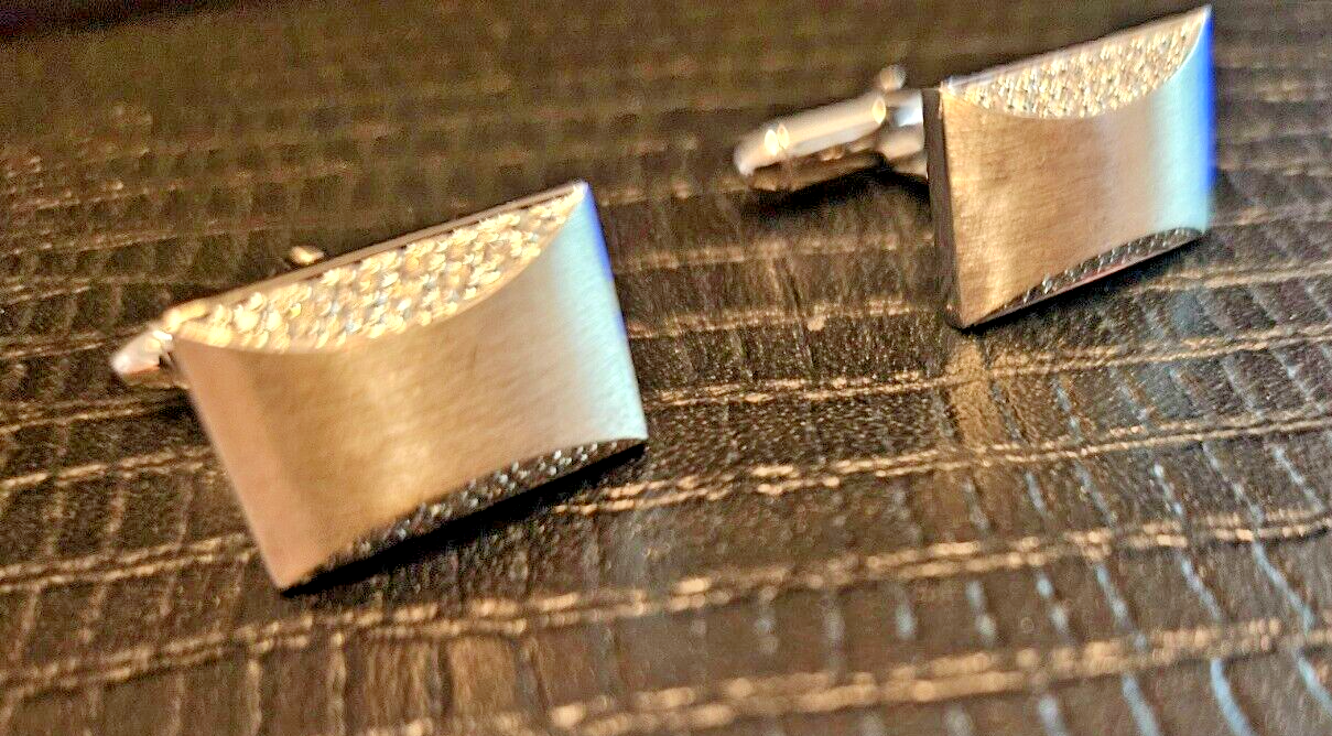 New Dolan Bullock 14K WG Topaz Mens Cufflinks usa made | eBay