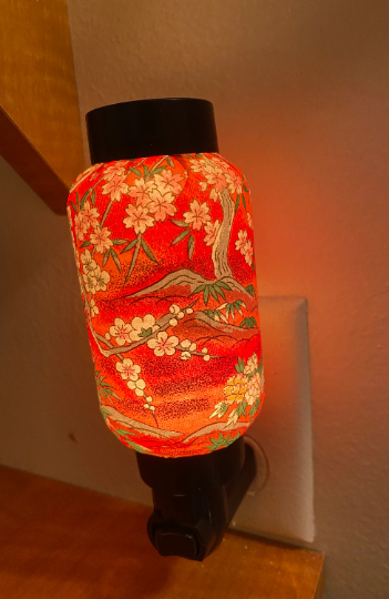 Cherry blossom Oriental Japanese Washi Night Light Lamp Candle Home ...
