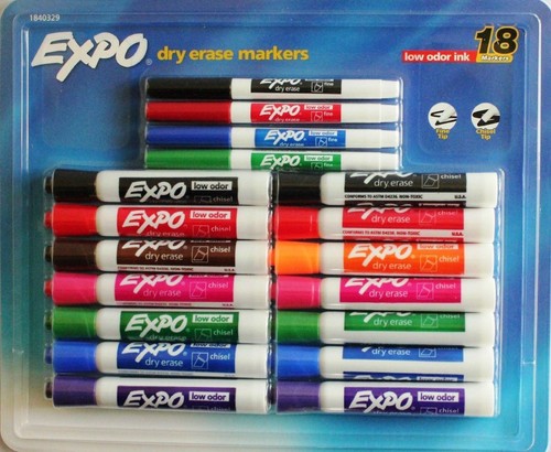 18 EXPO Dry Erase White Board Markers Whiteboard Markers brand new ...