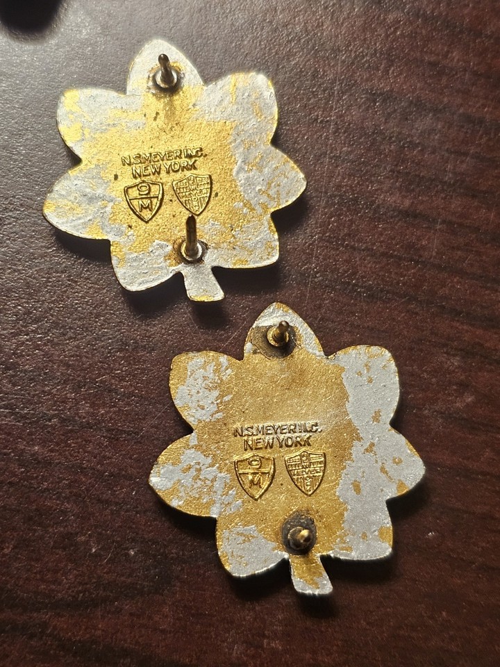 WWII US Army AAC Air Corps Officer Lt Col Meyer Full Size Insignia Set ...