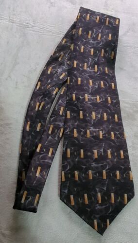 WIDE Bill Blass Black Label Neck Tie Black Gray Tan Marbled Necktie | eBay