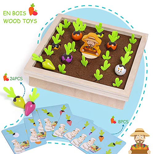 Wooden Fun Carrots Harvest Toy Memory Games Radishes Shape Color White ...