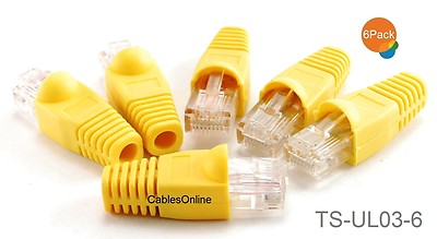 6-Pack T1 CSU/DSU Loopback Plug, Pinout 1-to-4, 2-to-5, Yellow Boot, TS ...