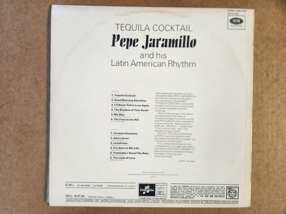 TEQUILA COCKTAIL Pepe Jaramillo & his Latin American Rhythm - LP -near ...