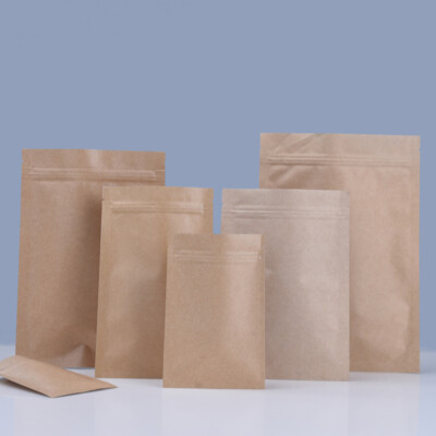 100x Kraft Paper Bag/Pouch Stand UP Sealable | Coffee | Grip Heat Seal ...