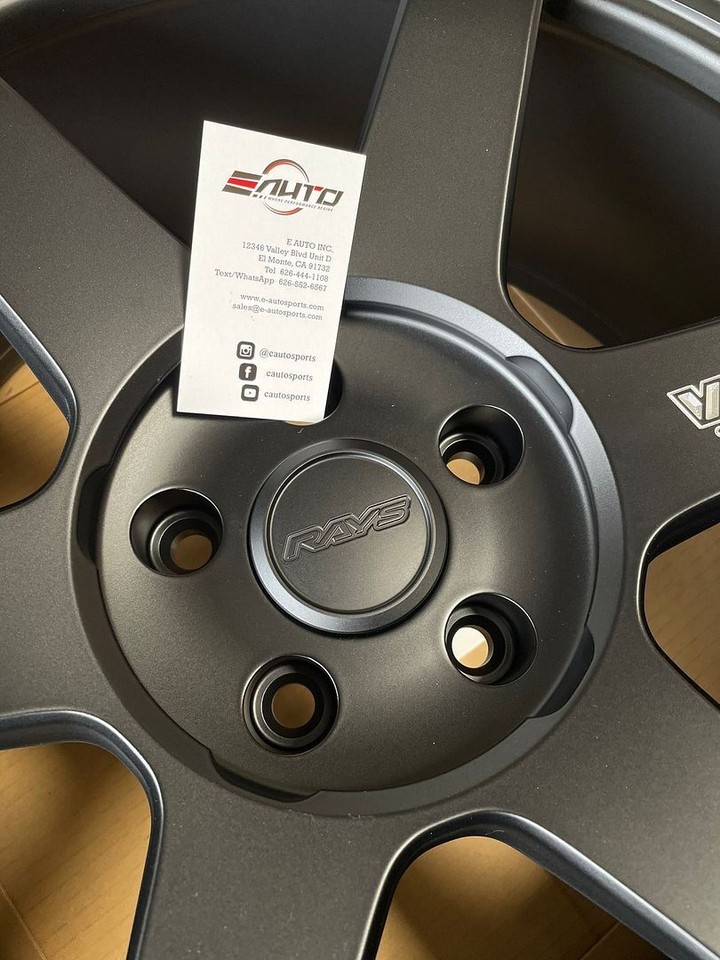 4x Rays Blast / Matte Black Center Cap ZE40 TE37 Ultra Saga Sonic CE28N ...