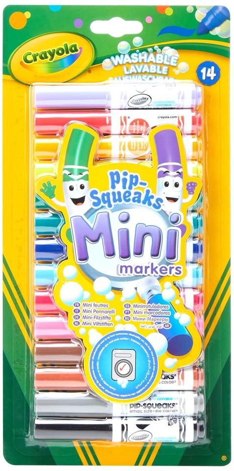 Pip-Squeaks Mini Washable Felt Tip Colouring Pens Assorted Colours ...