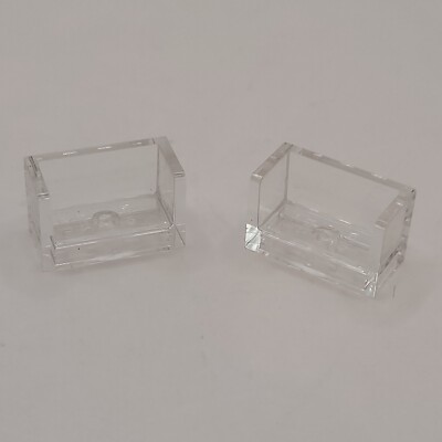 2 LEGO 1x2x1 Transparent CLEAR Panels w 2 Sides 23969 window trans wall ...