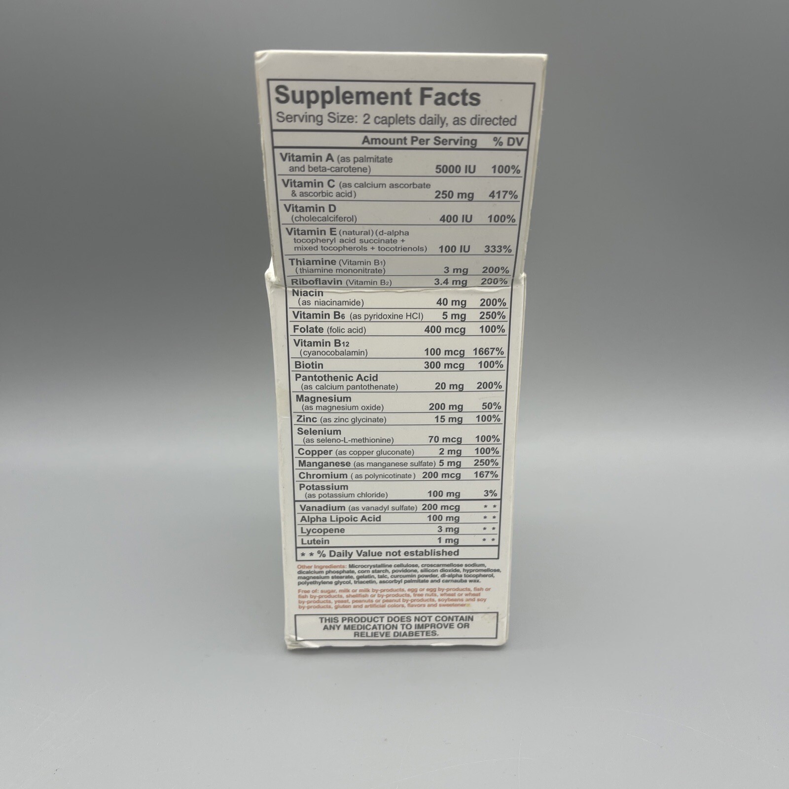 Multi-betic Diabetes Multi Vitamin & Mineral 24 Hour Support Form - 60 ...