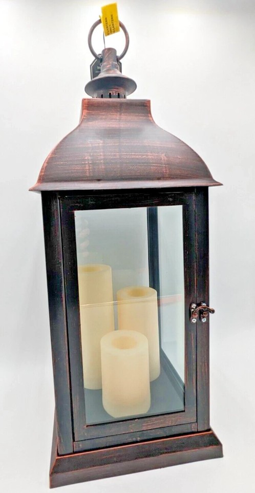 Candle Impressions 3 Candle LED Flameless Lantern in Bronze Color- 24 ...