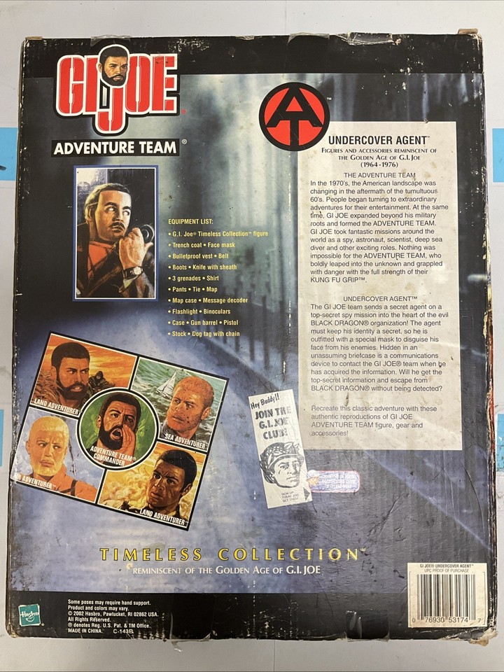 GI Joe Adventure Team Vtg 2002 Timeless Collection Undercover Agent 12 ...