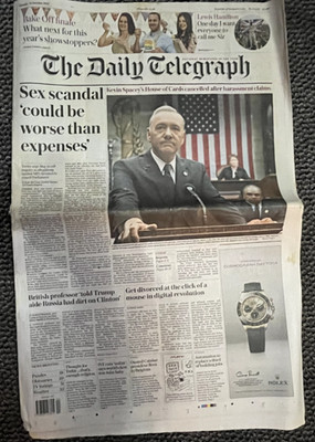 The Daily Telegraph - 31 October 2017 - Kevin Spacey | eBay