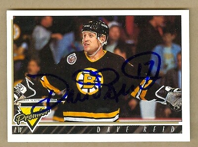 Dave Reid autographed Hockey Card (Boston Bruins) 1993 Topps Premier ...