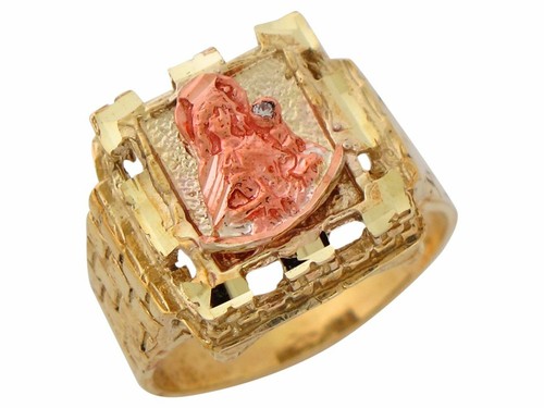 10k or 14k Two-Tone Gold White CZ Accented Square Santa Barbara Ring | eBay