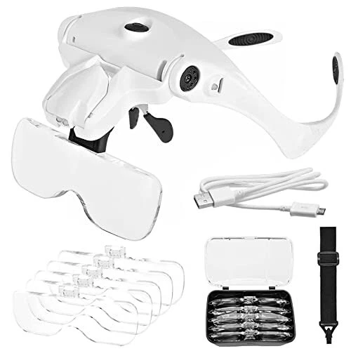 Hands Free Head Magnifier Magnifying Glass With Light | Shelly Lighting