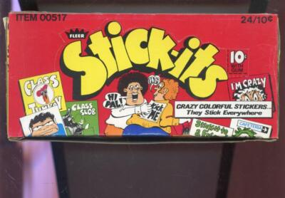 1971 Fleer Stick-Its Set Wax Pack Box FULL 24 Unopened Packs Crazy ...