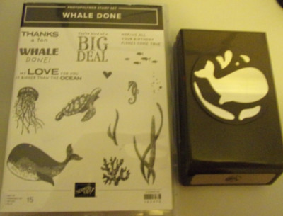 Stampin Up Whale Done Photopolymer stamp set and matching Whale punch ...