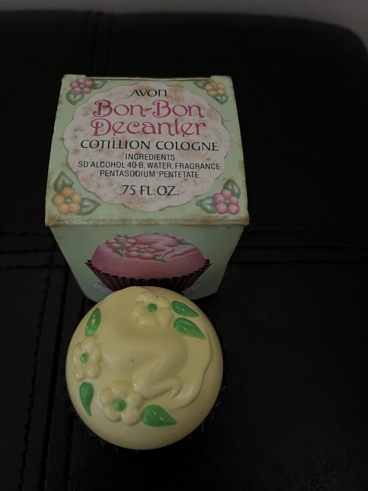 Vintage AVON BON BON DECANTER COTILLION COLOGNE FULL BOTTLE .75 OUNCES ...