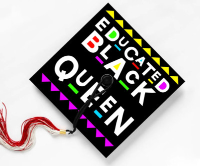 Educated Black Queen, Afrocentric Black Woman, Graduation Cap Topper ...