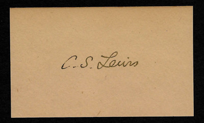 C.S. Lewis Autograph Reprint On Original Period 1940s 3X5 Card | eBay