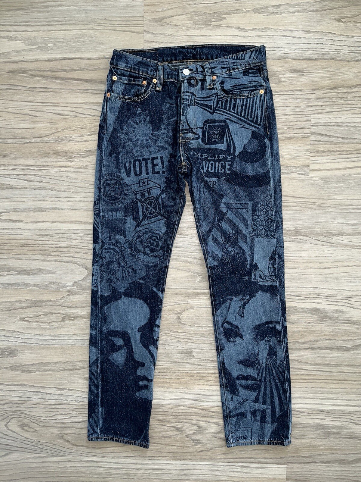 Levi’s x Obey Custom Shepard Fairey All Over Print De… - Gem