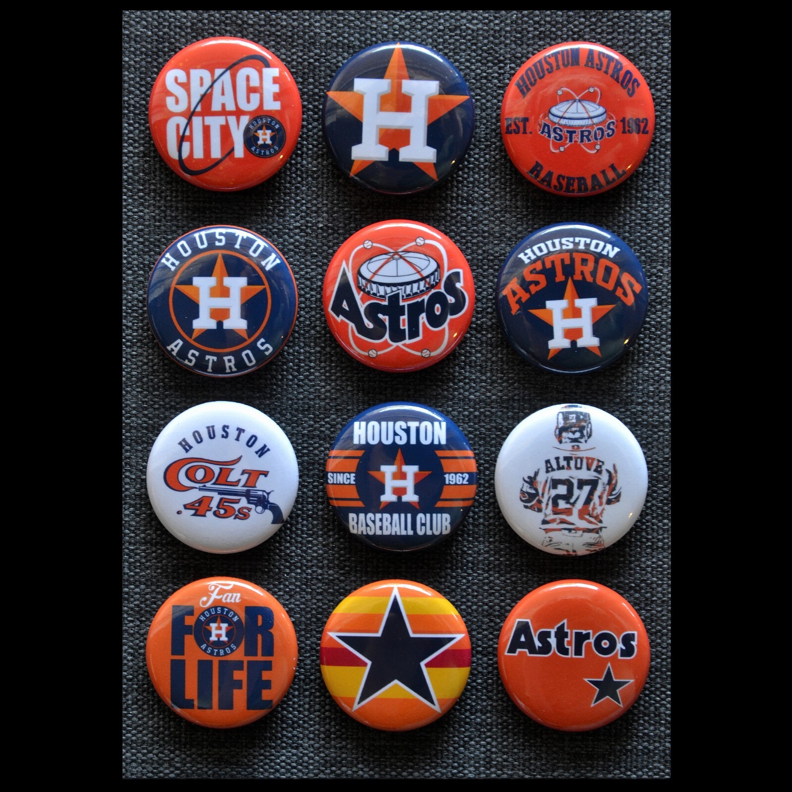 Houston Astros / Pinback Buttons (Set of 12) / 4 Size options | eBay