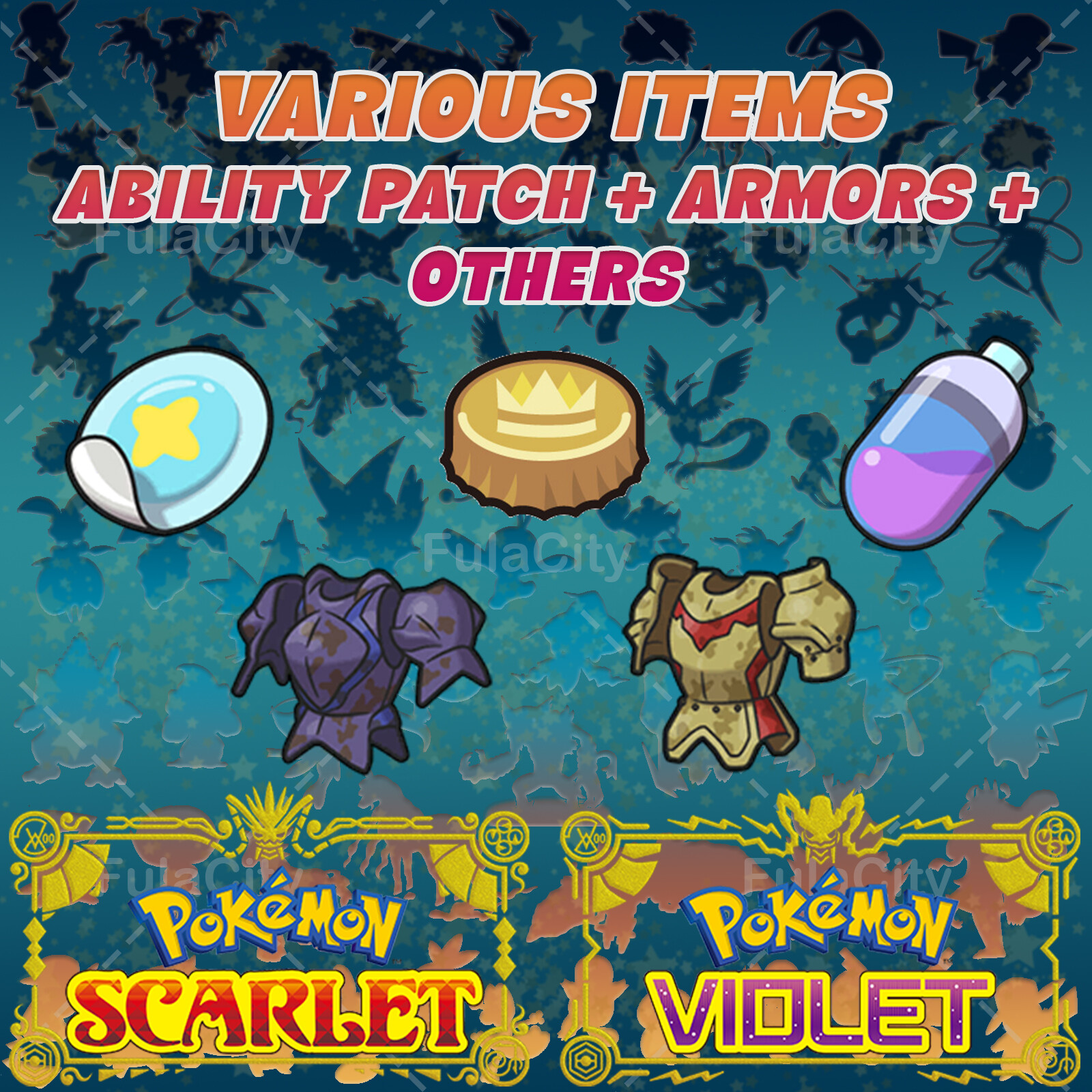 ITEMS (ANY) ABILITY PATCH | AUSPICIOUS MALICIOUS ARMOR POKEMON SCARLET ...