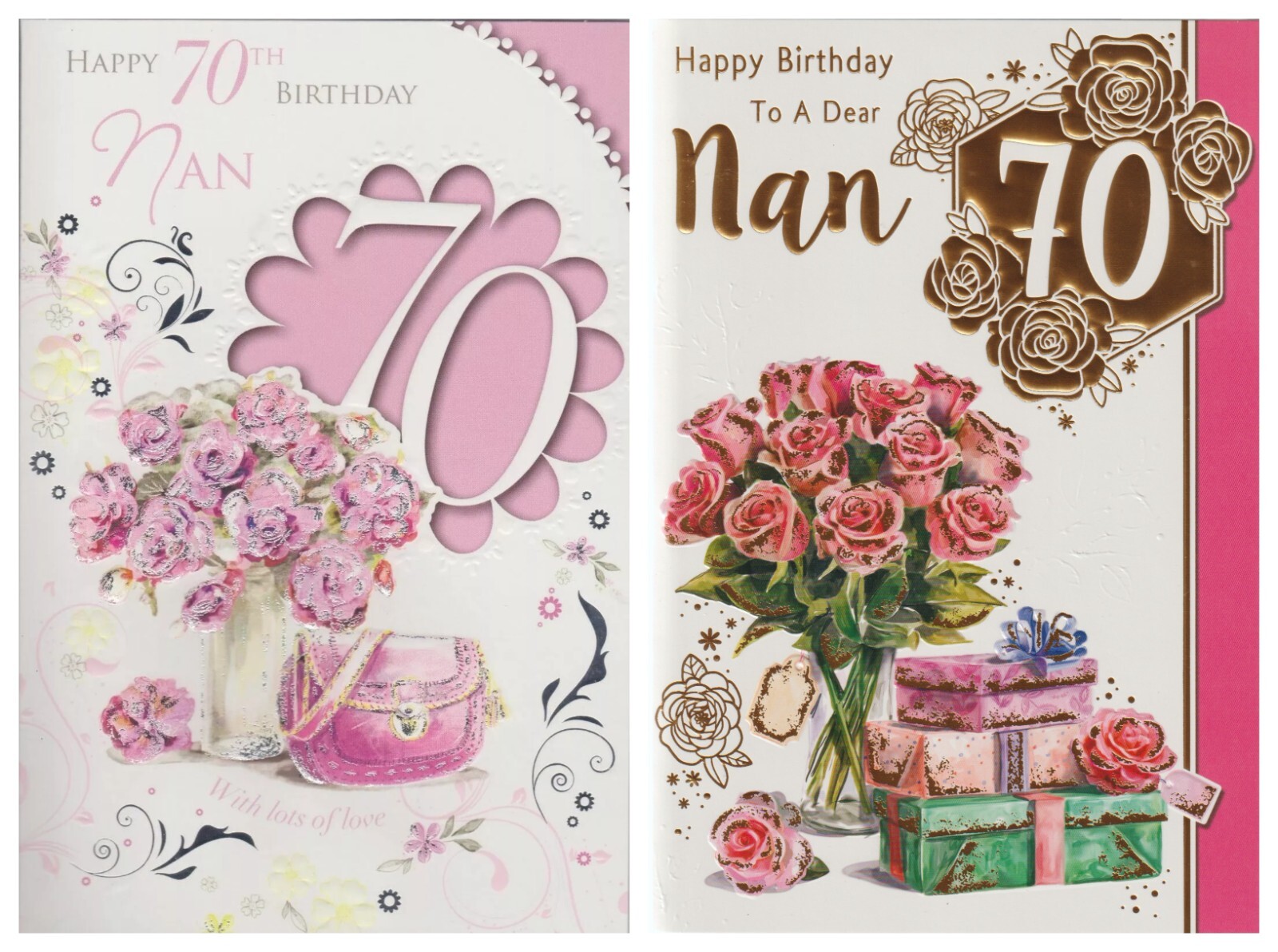 Nan 70th Birthday Card ~ Happy 70th Birthday Nan ~ To A Dear Nan | eBay UK