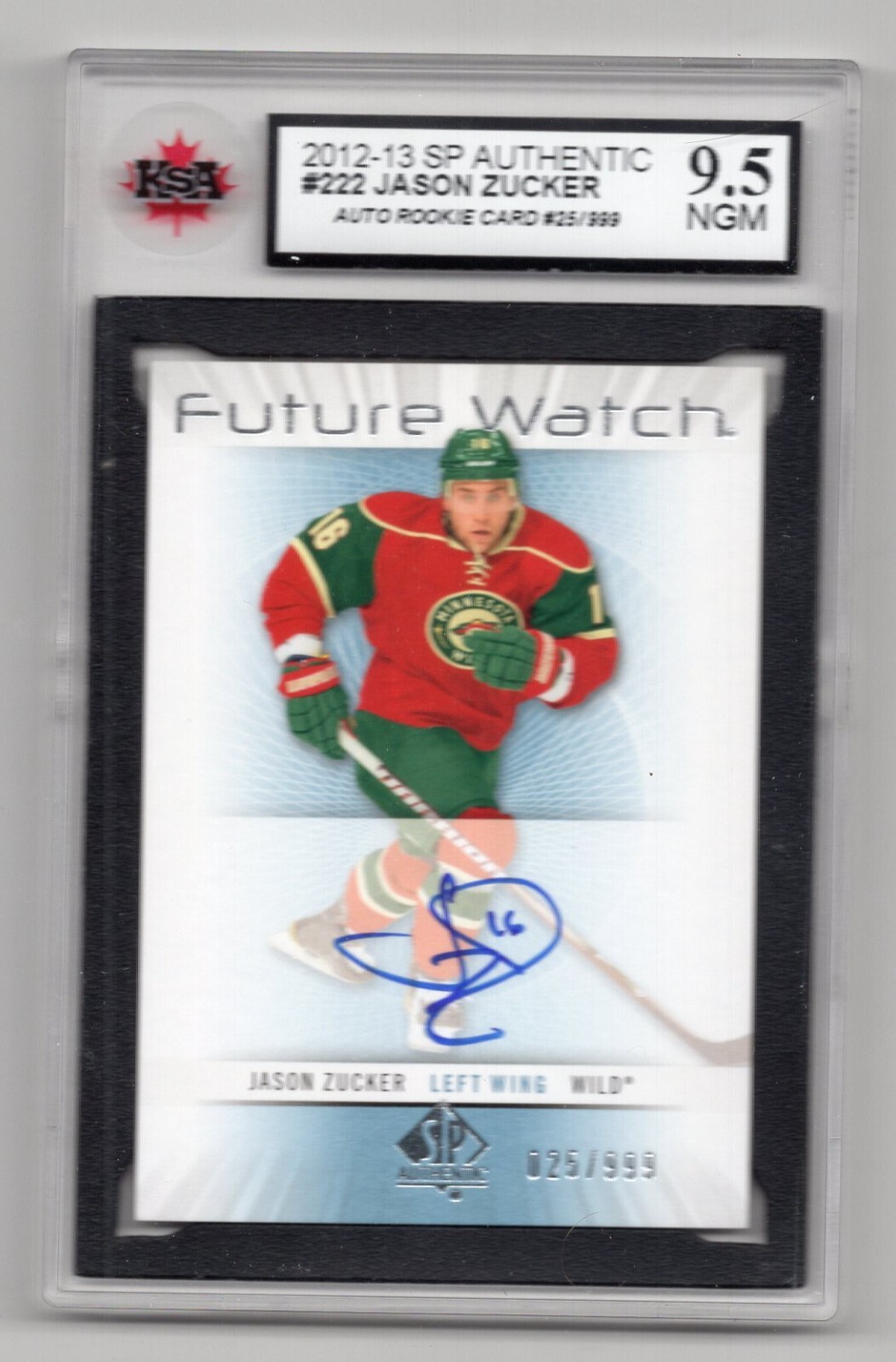 1X JASON ZUCKER 2012 13 SP Future Watch Auto #222 RC Rookie KSA 9.5 NGM ...