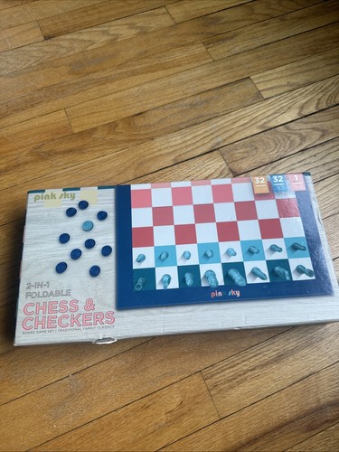 CHESS & CHECKERS with FOLDING BOARD with multi-color squares | eBay