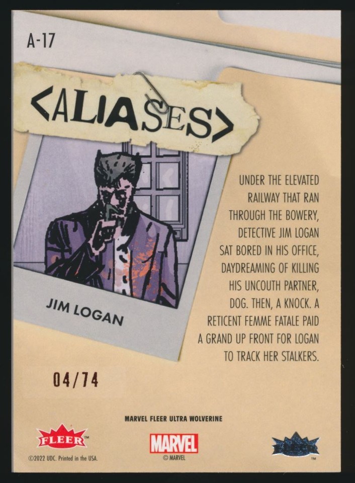 2023 Fleer Ultra Wolverine Aliases Red Foil #A-17 Jim Logan 04/74 | eBay