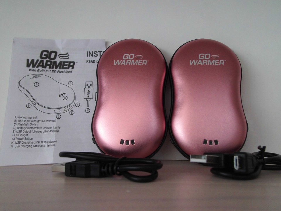 Go Warmer Rechargeable Hand Warmer Power Bank with Flashlight - 2 Pack ...