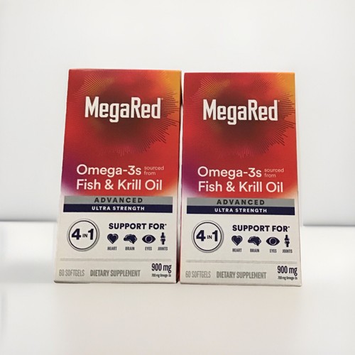 2x Schiff MegaRed Advanced Extra Strength 4 in 1 Omega 3 Fish 60 ...