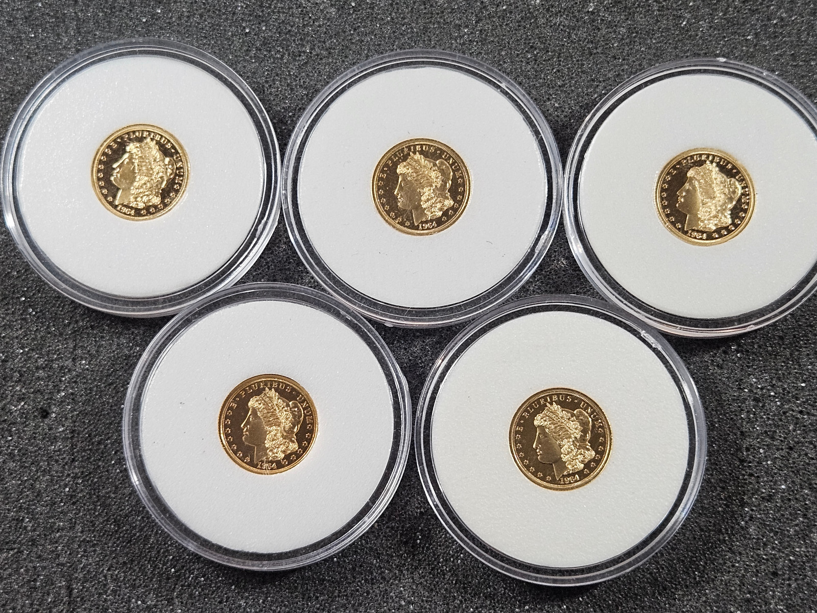 (5) $5 GOLD COOK ISLANDS 1/10 OZ 24% PURE MORGAN/EAGLE GOLD COIN 0.024 ...