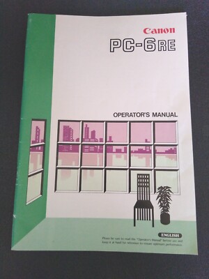 CANON PC-6RE COPIER OPERATORS MANUAL | eBay