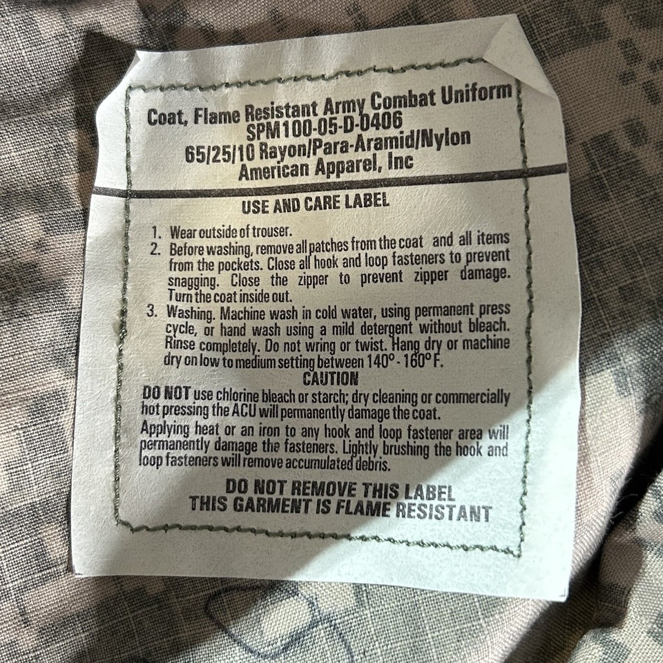 US Army Combat Uniform Coat Shirt Military ACU Defender Medium Long ...