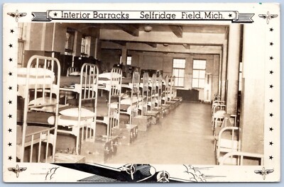 Postcard RPPC Interior Barracks Selfridge Field, MI US Army Air Corps ...
