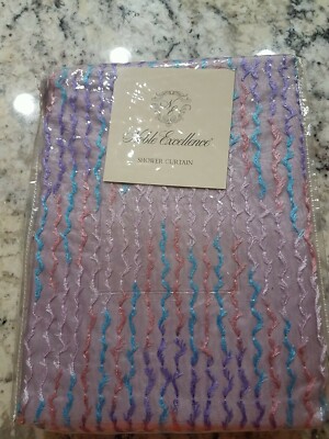 Dillards Noble Excellence Purple Blue & pink embroider Shower Curtain ...