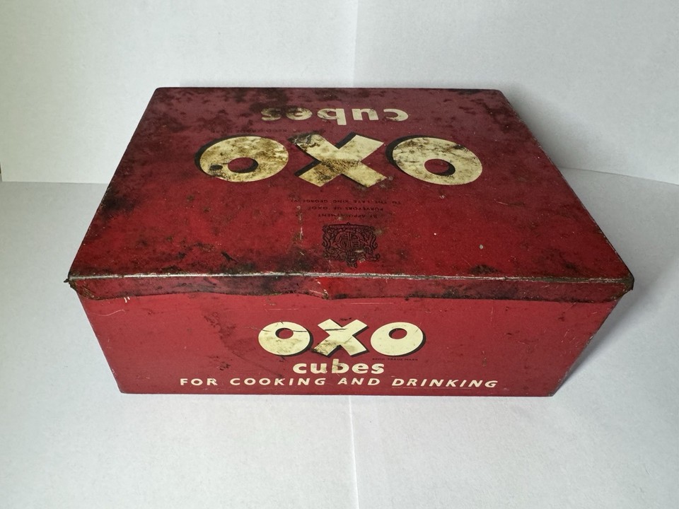 Vintage OXO Cubes Metal Tin Box & Lid King George VI Collectable | eBay UK