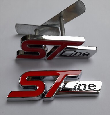 ST Line Badge Set Emblem RED CHROME For Focus Fiesta Mondeo | eBay UK