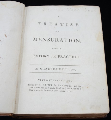 Antiquarian Book-TREATISE ON MENSURATION-TRIGONOMETRY-Bewick-Hutton ...