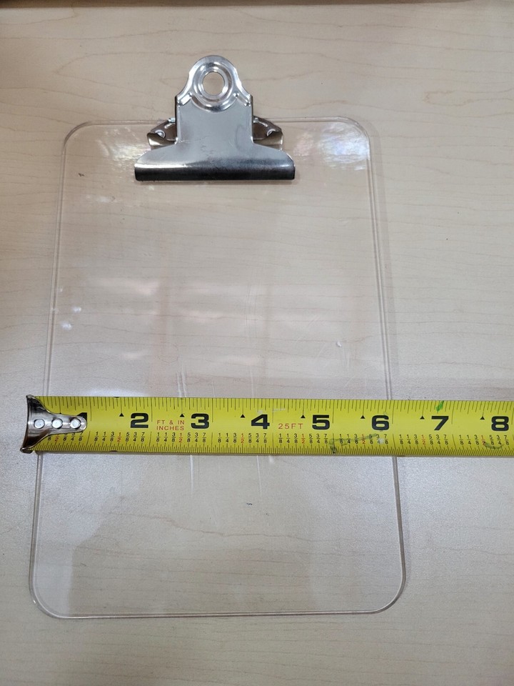 Business Source Clipboard Plastic w/Spring Clip 6"x9" Clear 01858 | eBay