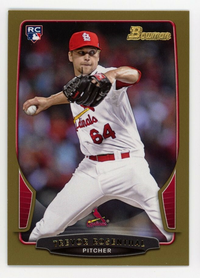 2013 Bowman TREVOR ROSENTHAL Rookie Card RC GOLD BORDER #85 St Louis ...