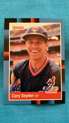 CORY SNYDER "1988 DONRUSS BASEBALL CARD #350 / AUTOGRAPHED" | eBay