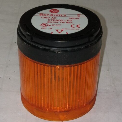 ALLEN BRADLEY AMBER STACK LIGHT 120 VAC STEADY LED 7 WATT 20 mA 855T ...