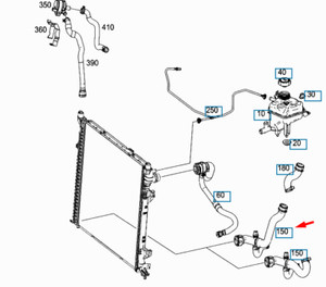 NEW MERCEDES-BENZ GLE W166 RADIATOR COOLANT HOSE A1665000175 OEM | eBay