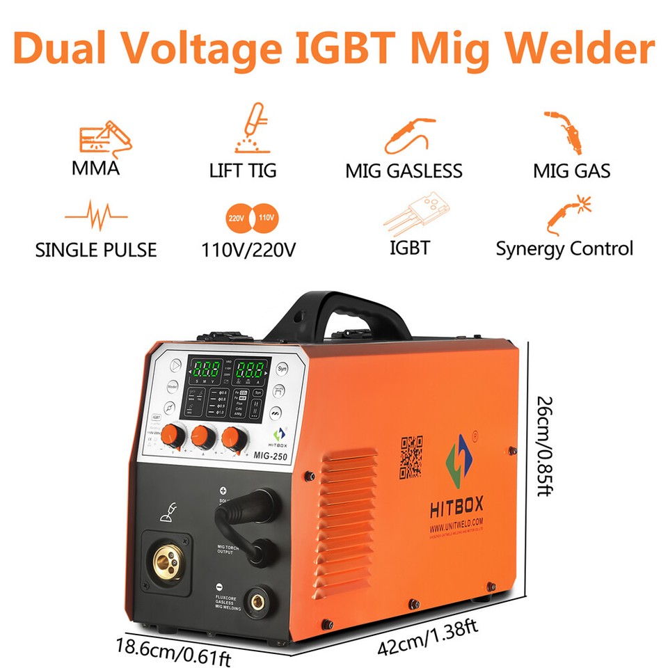4In1 110V/220V 250A Aluminum MIG Welder MIG/Lift TIG/Stick Welding ...